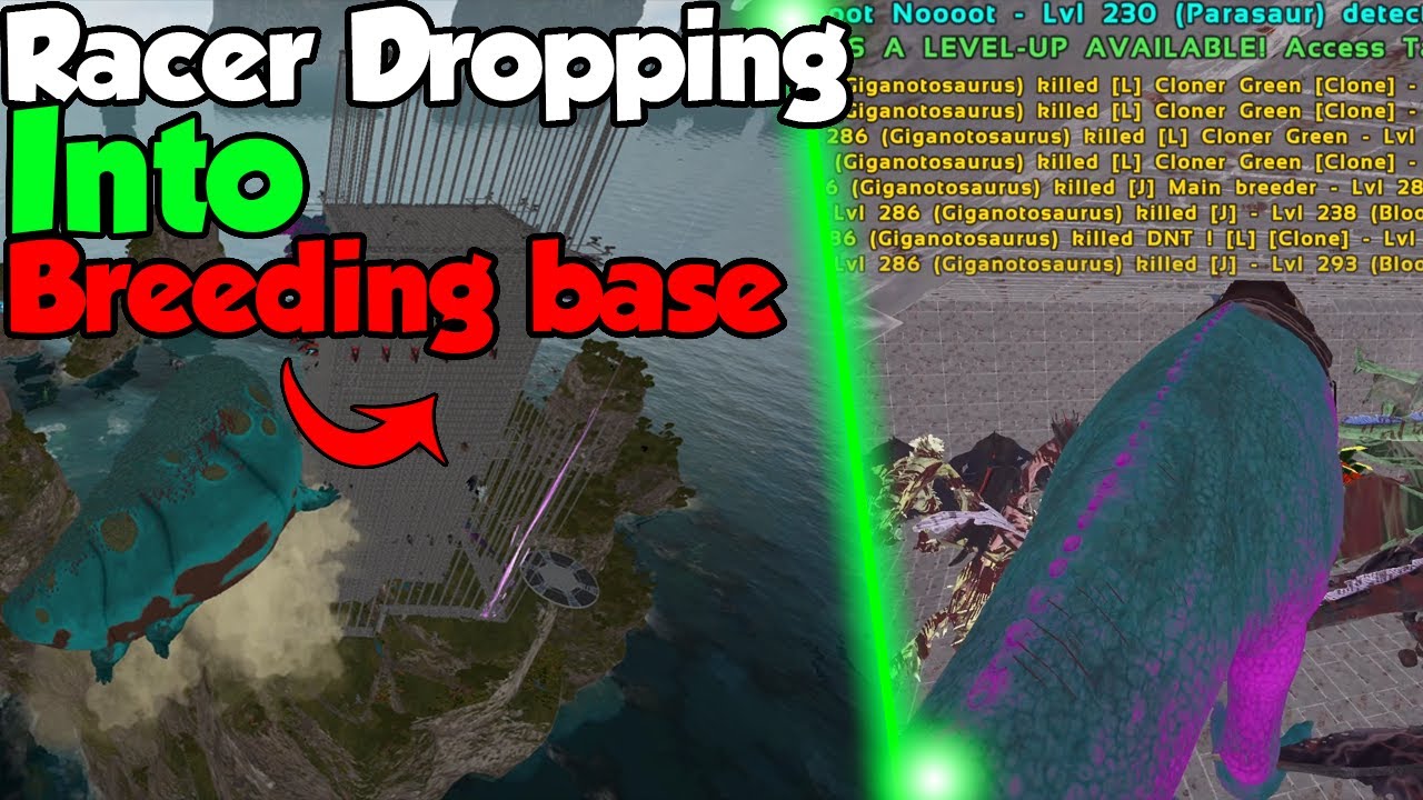 Ark | Official Small Tribes PvP | Racer Dropping Into BREEDING BASE ...