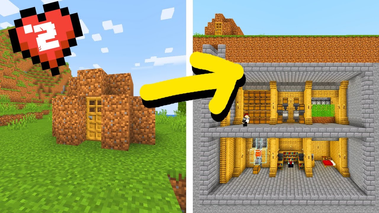 I Transformed My Small Dirt Base In Minecraft | Making Minecraft Fun ...