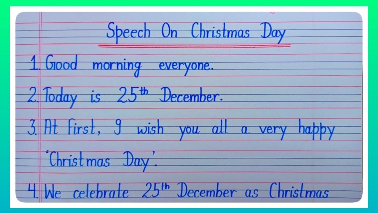 Christmas Day Speech In English For Kids LKG/UKG l Speech On Christmas ...