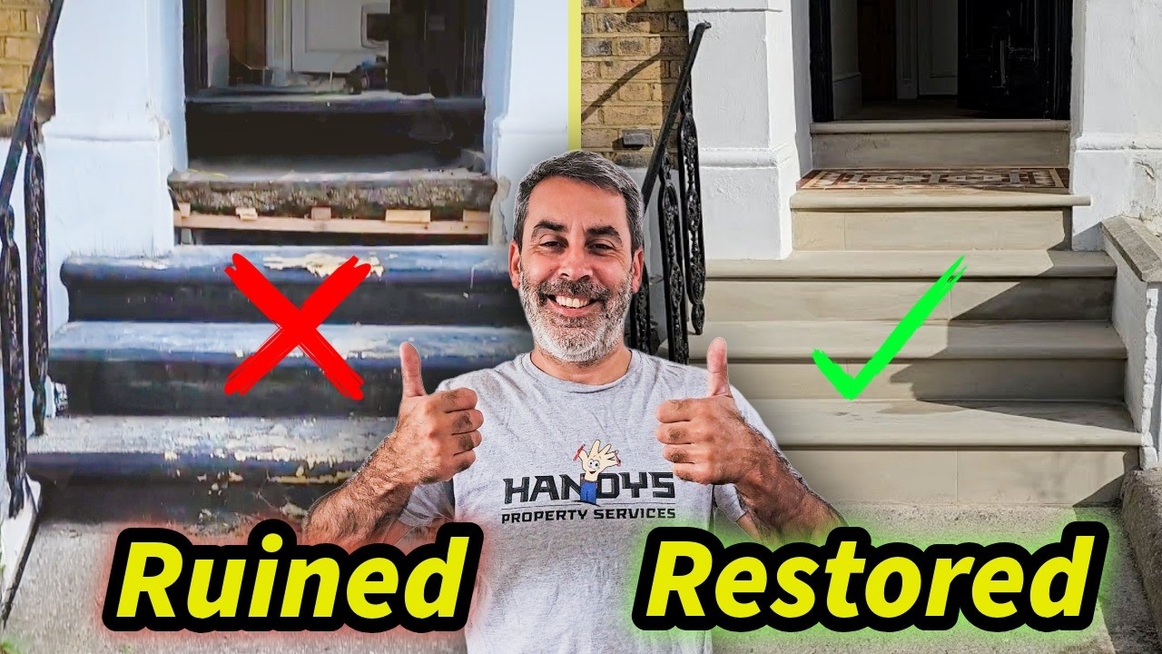 👉 Yorkstone Steps Installation & Concrete Steps Repair | Before & After ...