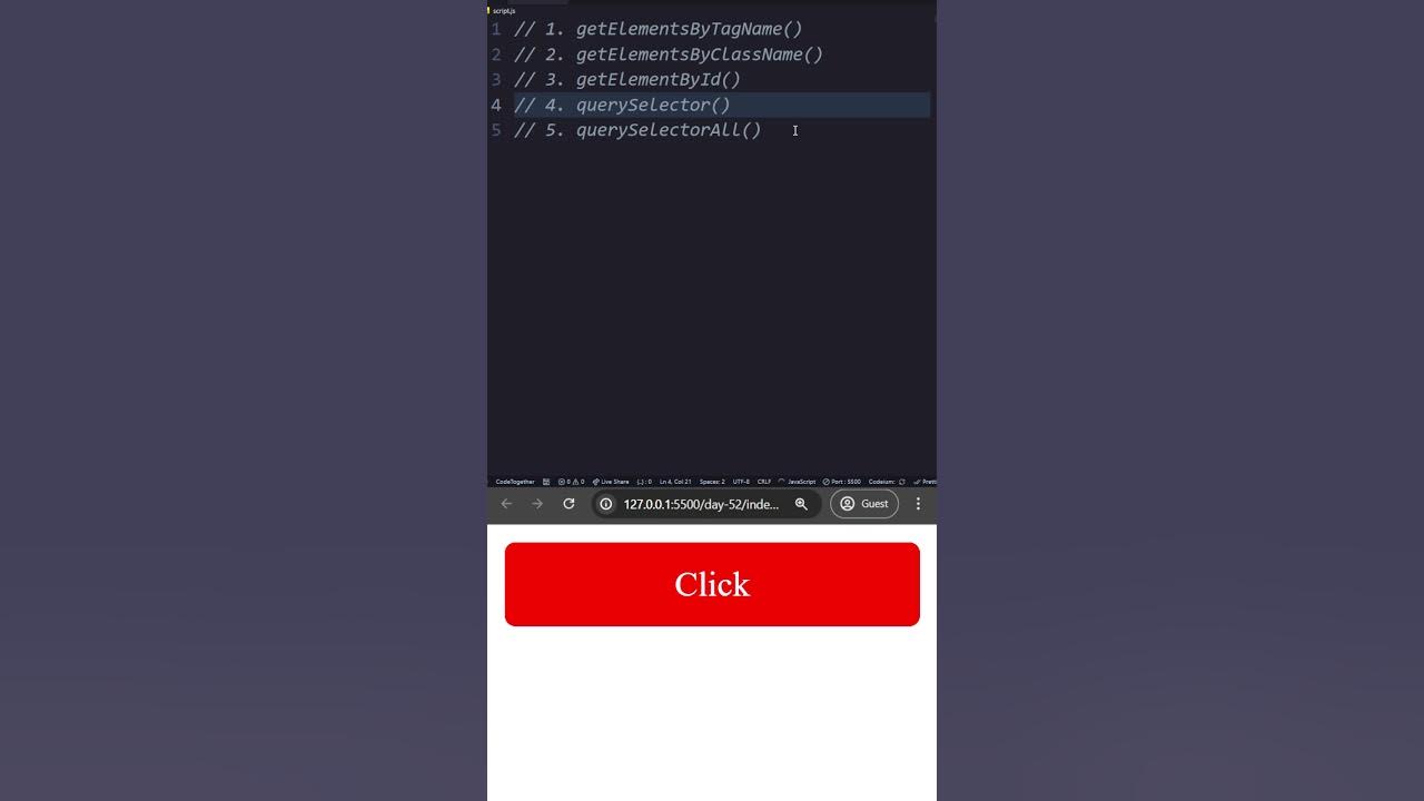 What is dom selector in JavaScript | Day 52 of 45 Days JavaScript Challenge @CodeMinisterYoutube ...