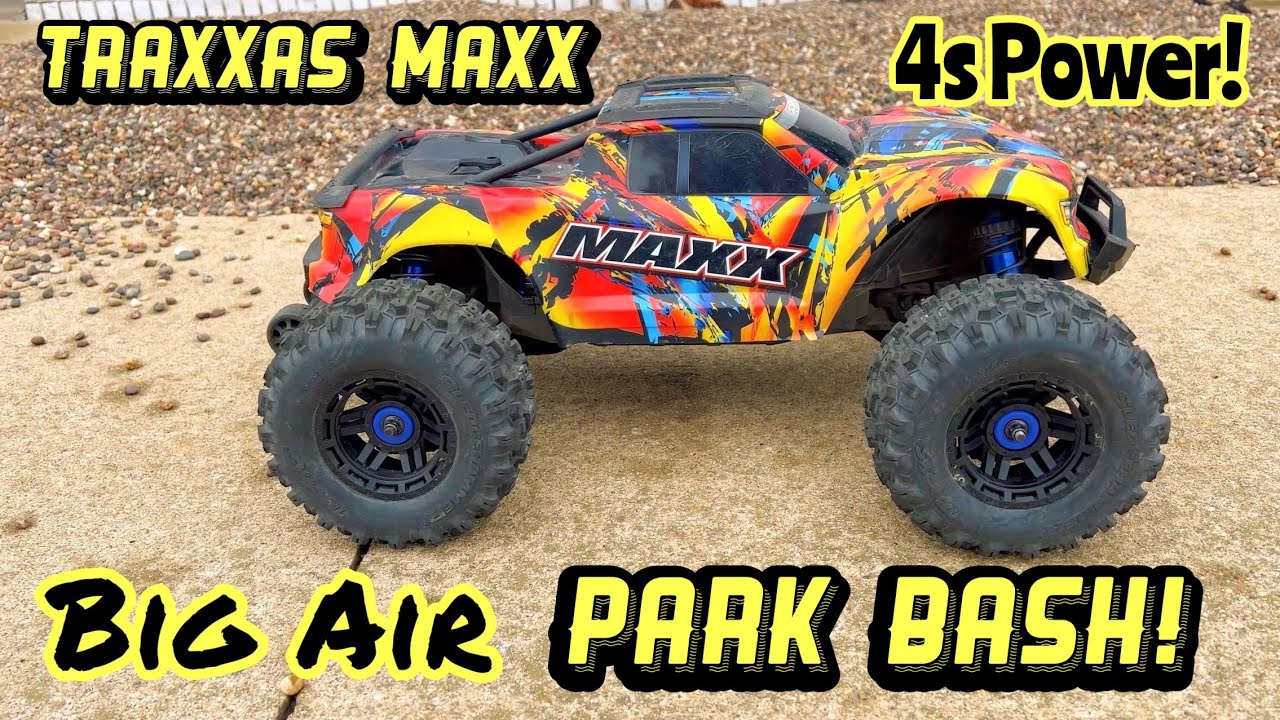 Traxxas Maxx 4S ~ PARK BASH // BIG AIR SEND!! - YouTube