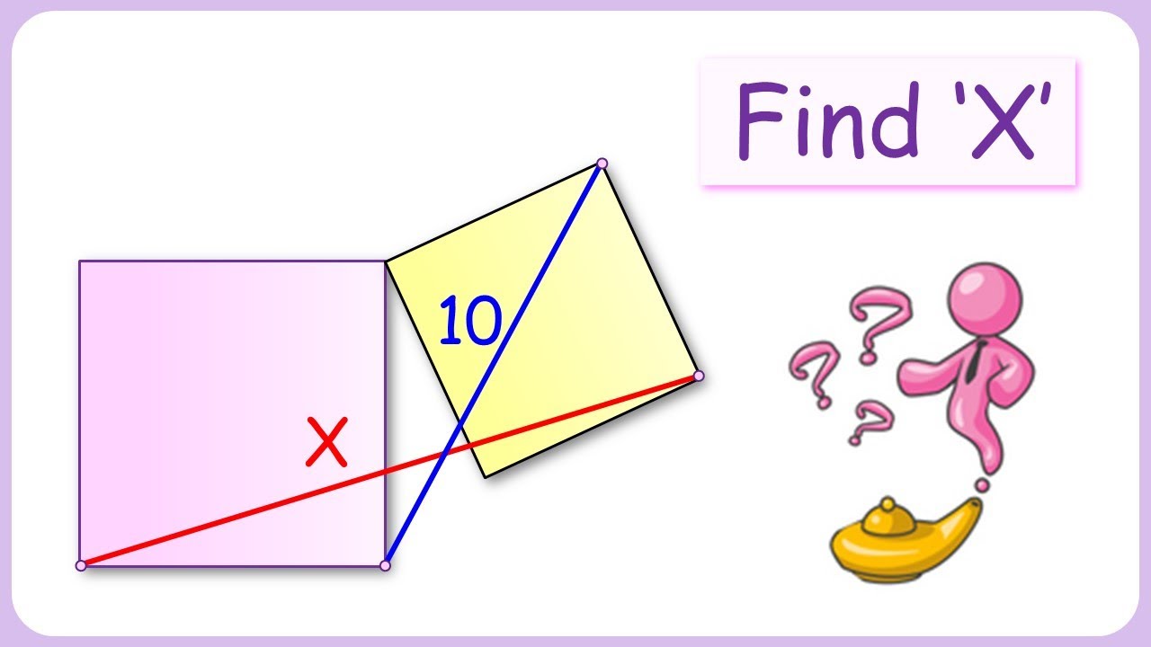 188) Two squares. Find length 'X' | Math Olympiad | Geometry. - YouTube