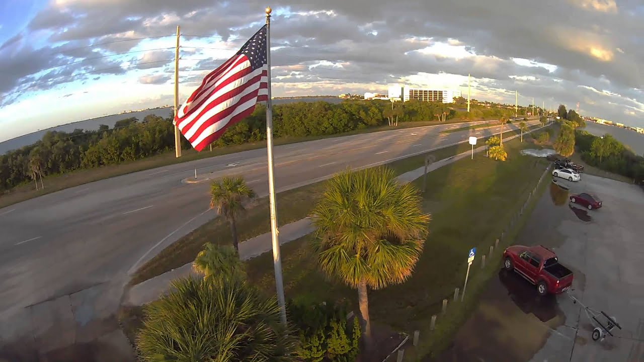 Cocoa Beach Causeway Boat Ramp Sunset Blade 350 QX Aerial Video - YouTube