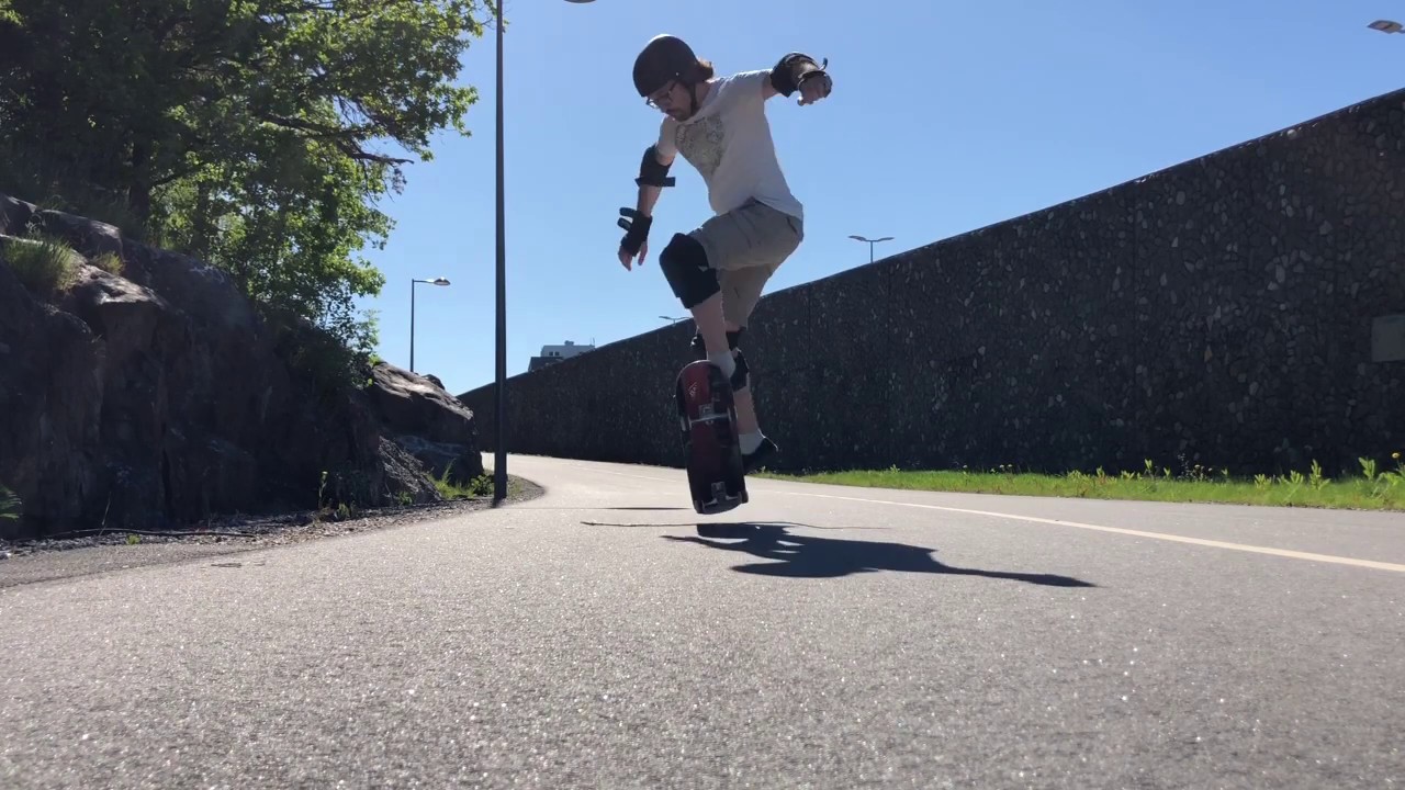 Learning how to Ollie - jumping over a twig in one fluid motion while ...