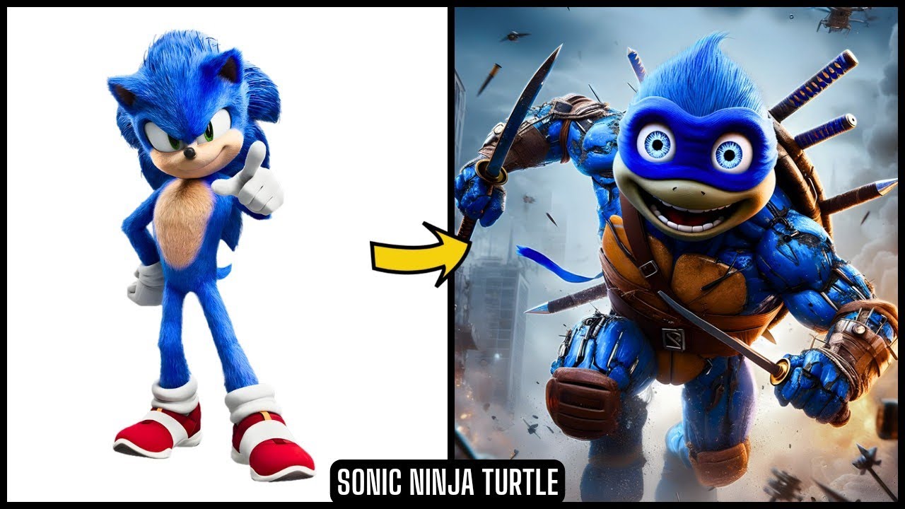 Sonic The Hedgehog All Characters as NINJA TURTLE - YouTube