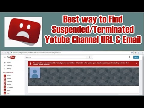 How to find Suspended Channel Url & Suspended Channel Email - YouTube
