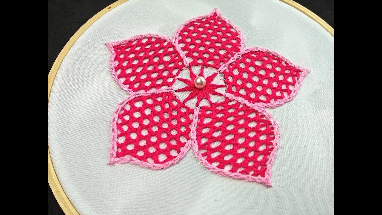 Hand Embroidery | Net Stitch Hand Embroidery Tutorial For Beginners ...