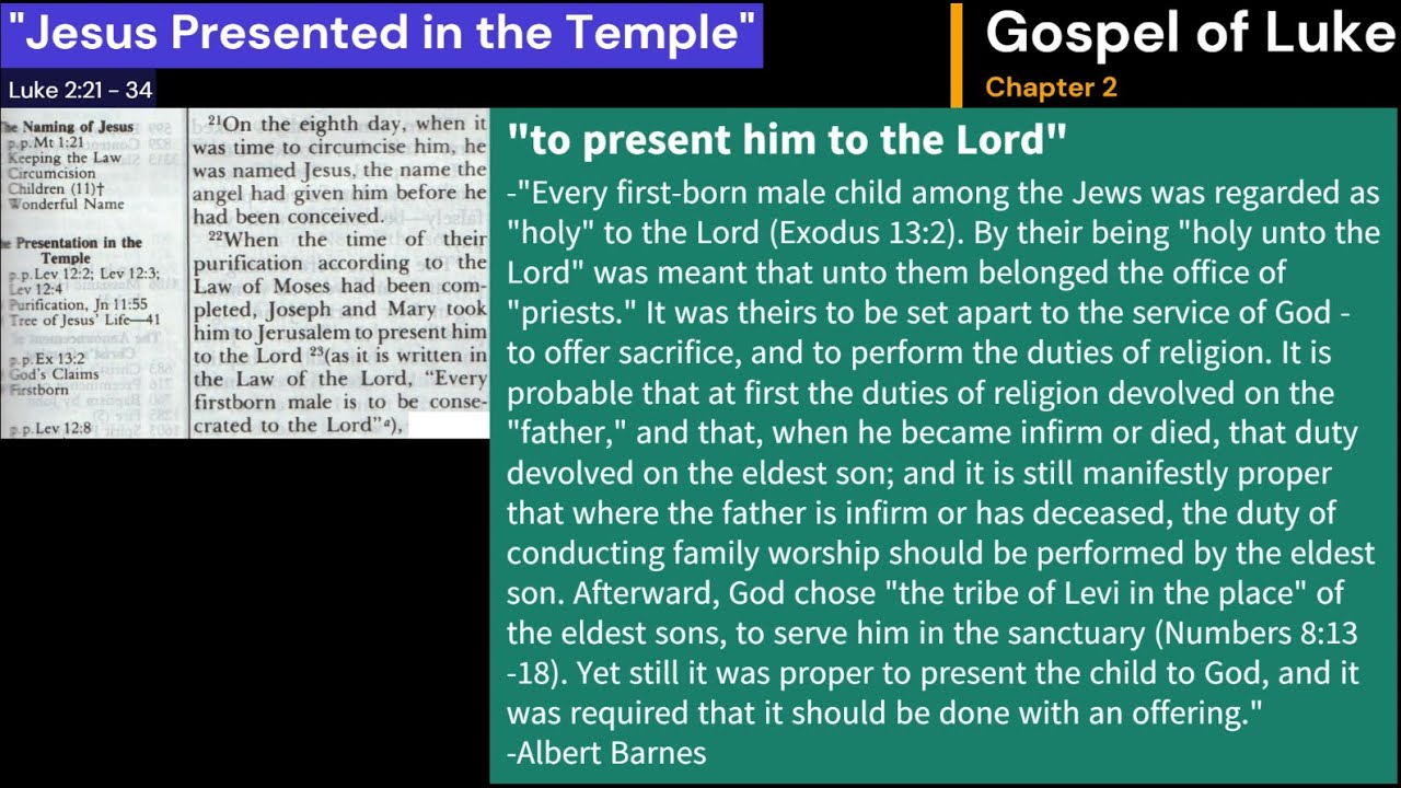 Luke 2:21-34 "Jesus Presented in the Temple" - YouTube