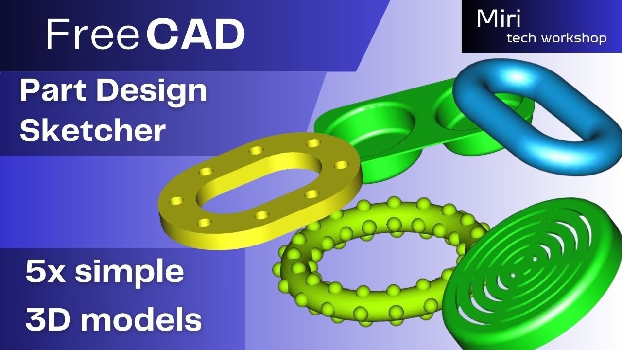 FreeCAD 5 simple 3D models, part 23 - YouTube