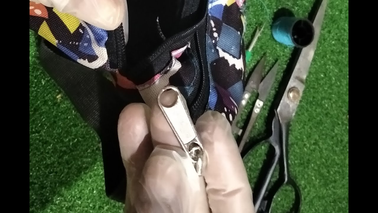 membaiki zip pouch bag yang rosak - YouTube