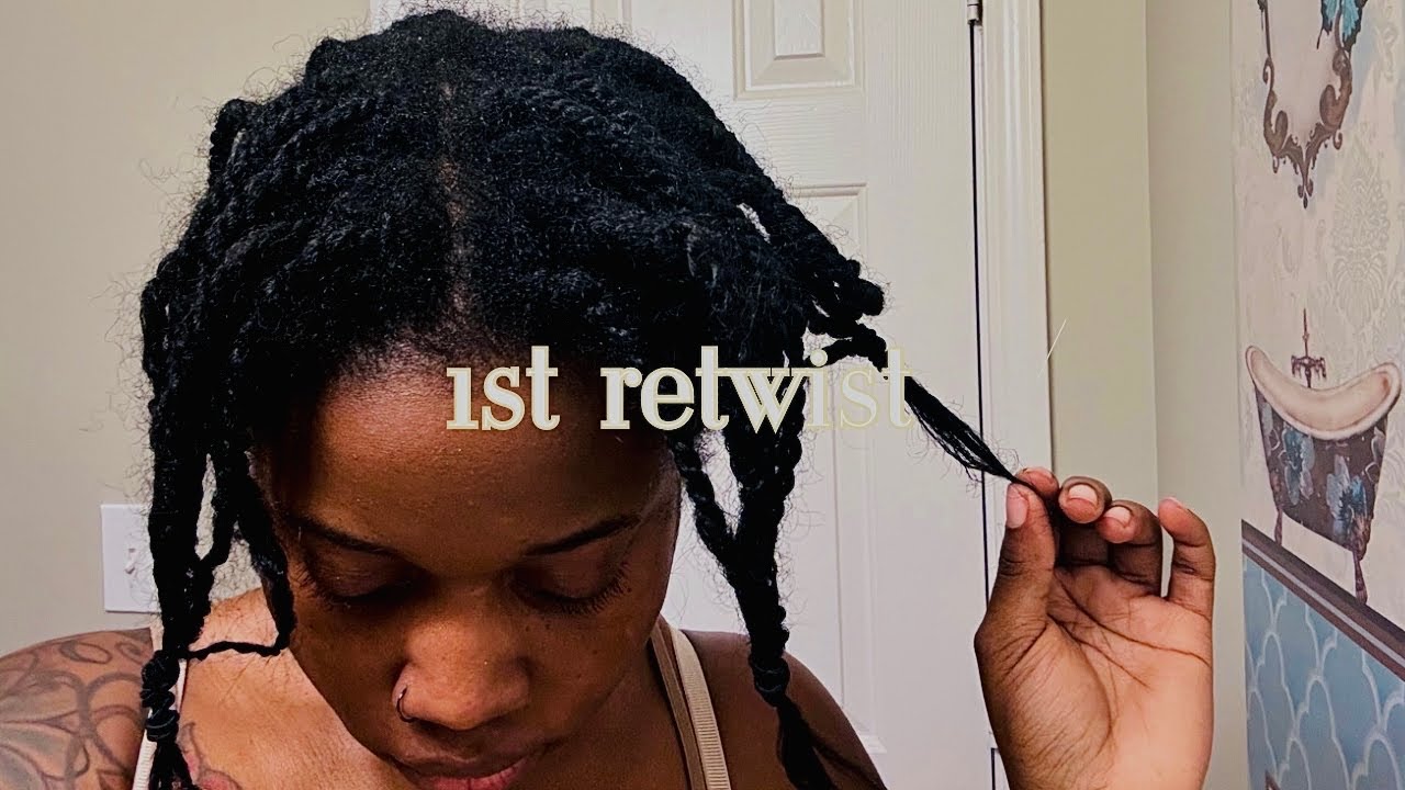 First Retwist on Two Strand Twists Starter Locs | Wash + Retwist - YouTube