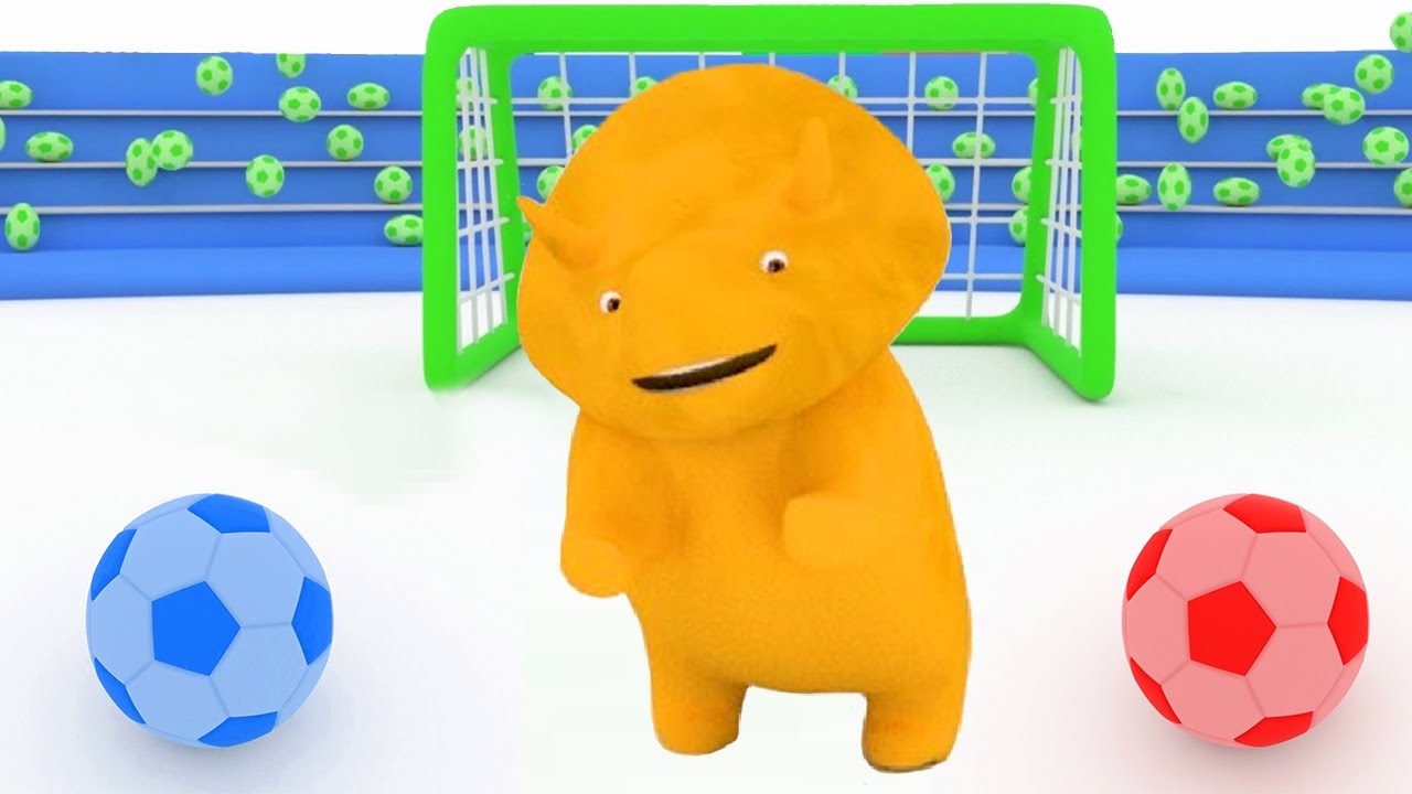 Learn Colors in playing Football with Dino the Dinosaur | Educational ...