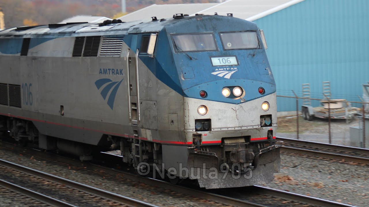 Amtrak P42DC 106 Leads 43 Through Brickyard Crossing! 11-2-2022 - YouTube
