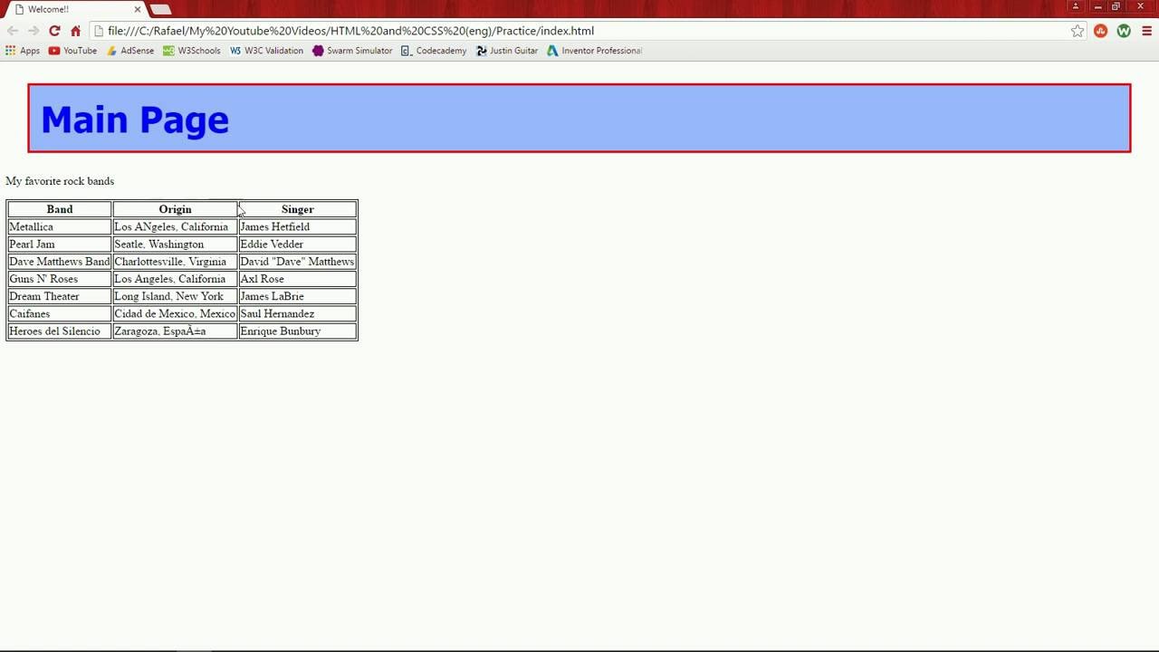 016 ENG HTML And CSS How To Insert A Table YouTube 016 ENG HTML And CSS How To Insert A Table YouTube