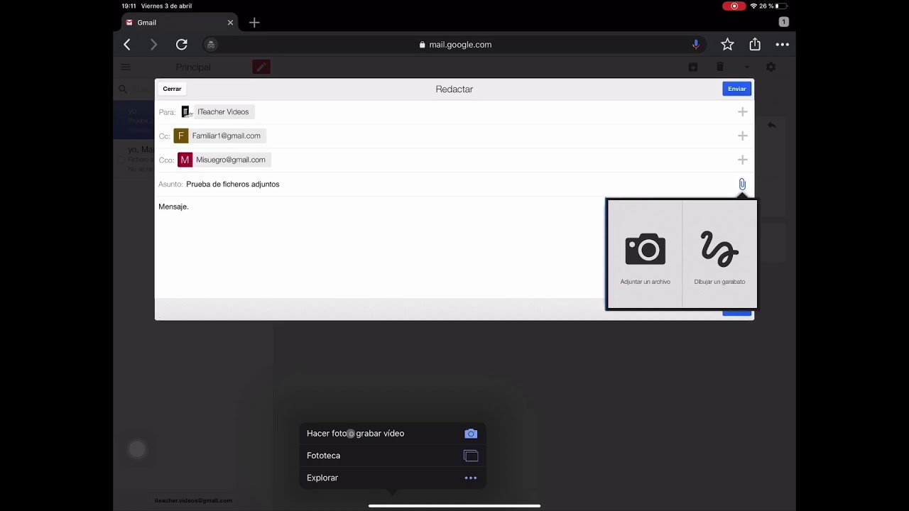 TUTORIAL - GMAIL 01 - Cómo adjuntar ficheros en el email - YouTube