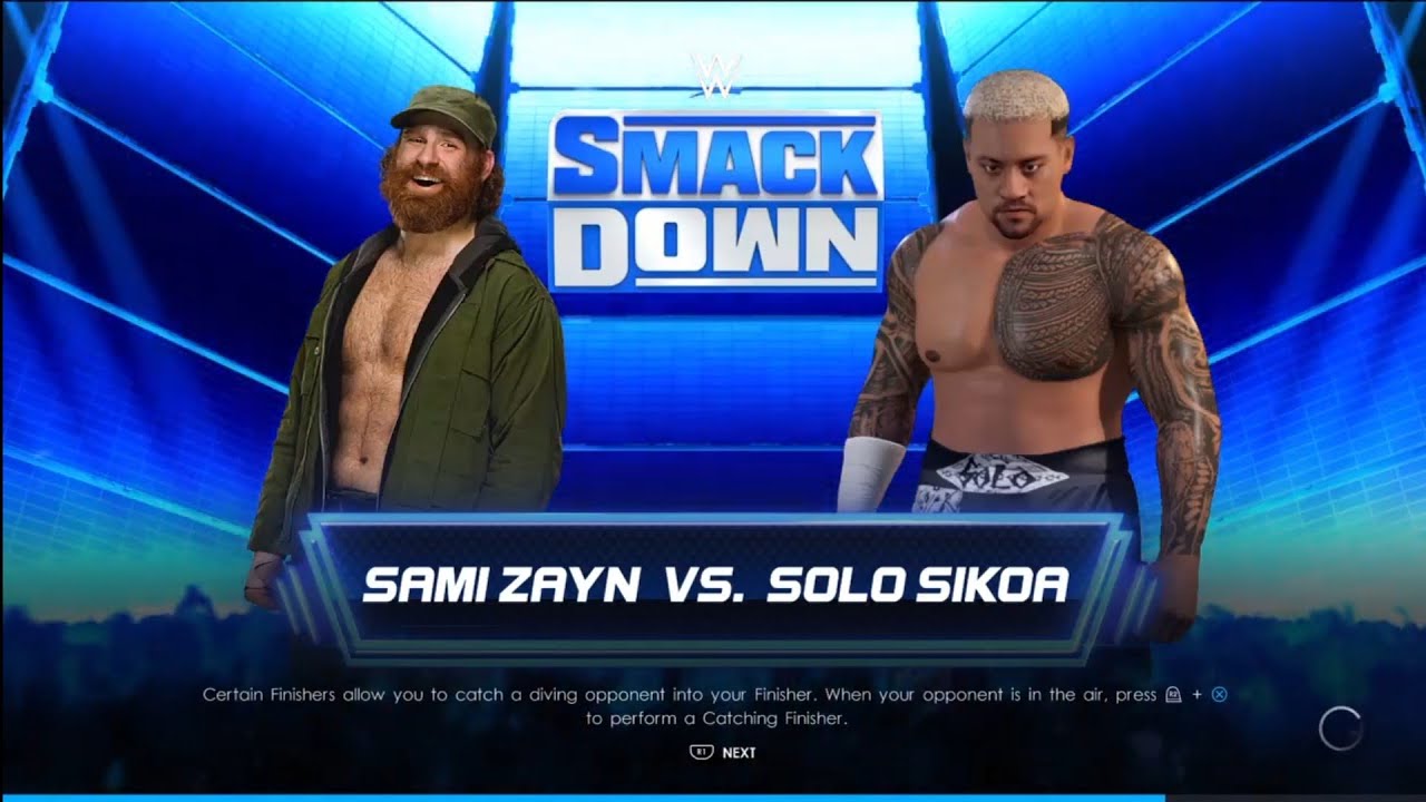 Sami Zayn vs Solo Sikoa. SmackDown. WWE 2K22 - YouTube