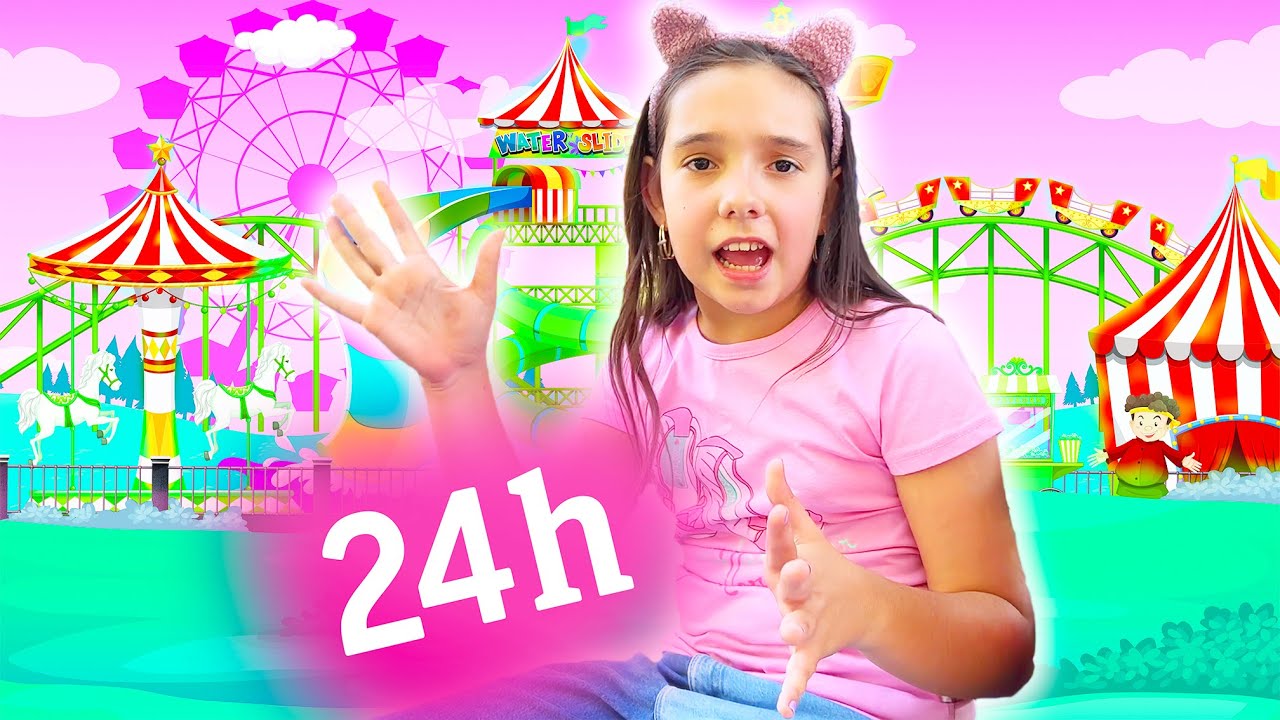 ⏰ 24 de ORE în CULOAREA ROZ la 🎡 PARCUL de DISTRACȚII 🌸 Partea a 2 a ...