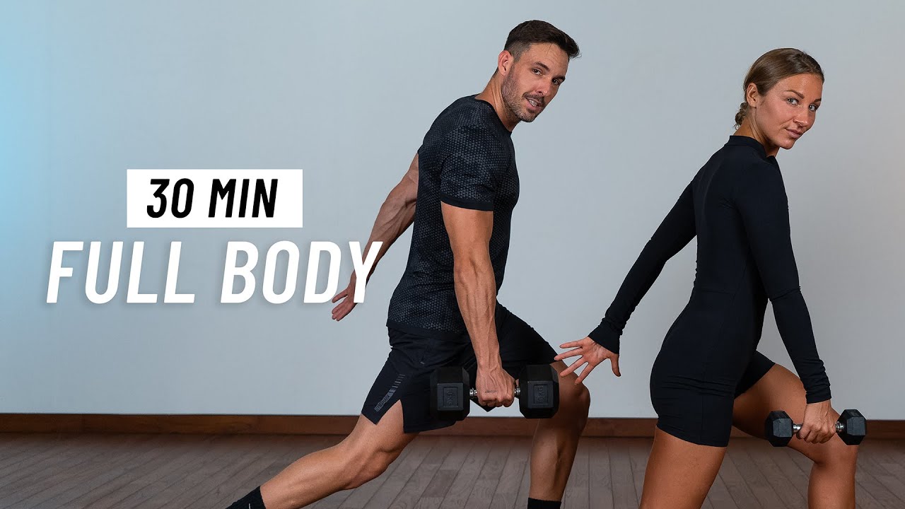 30 Min Full Body Dumbbell Workout At Home - Strength & Cardio - YouTube