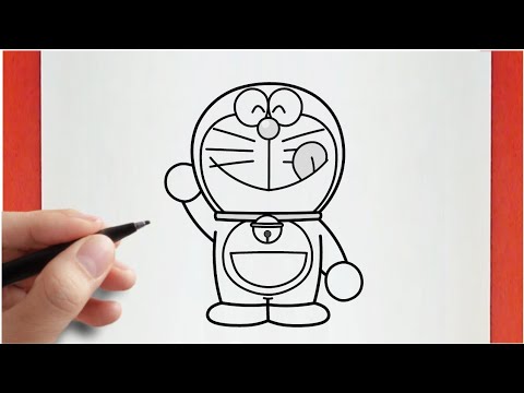 How to draw DORAEMON EASY STEPS - डोरेमोन को आसानी से कैसे ड्रा करें ...