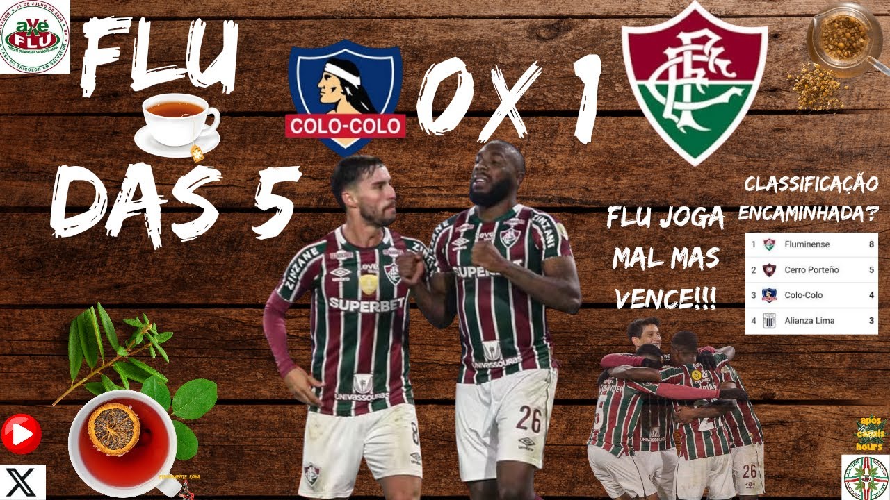 FLU DAS 5- Flu joga mal, mas vence e fica muito perto da classificação ...