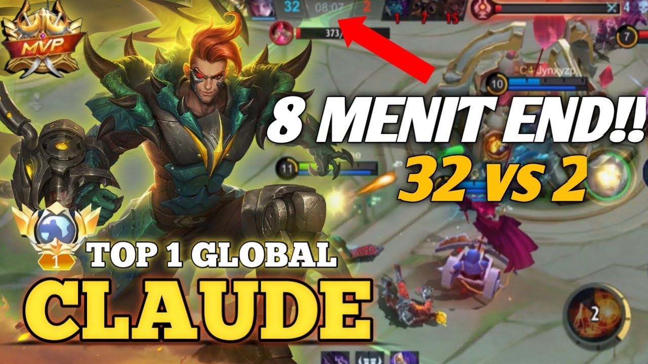 100% FIX! CLAUDE BEST EMBLEM & BUILD EZ WIN DI RANK HONOR, 8 MENIT END ...