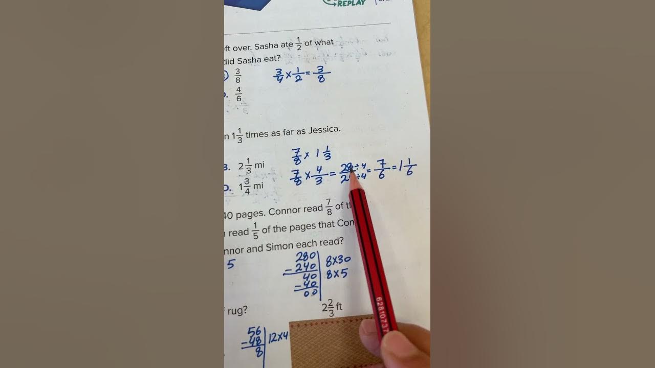 Reveal math grade 5 lesson 10-9 Solve problems involving fractions ...