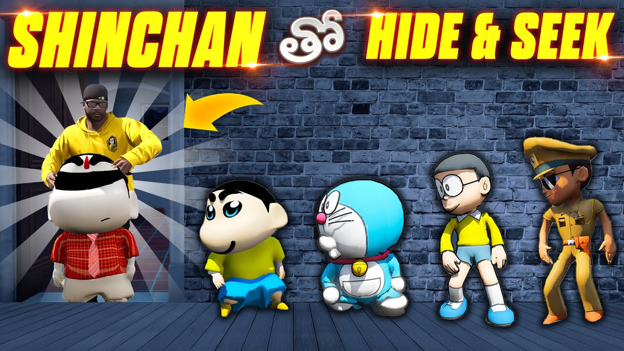 Shinchan Playing Hide And Seek With Doraemon Nobita & little Singham😱 ...