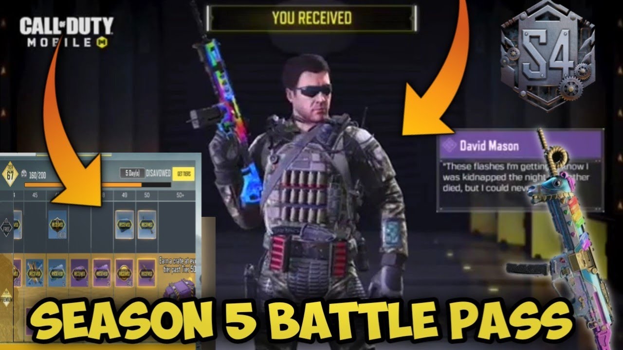 SEASON 5 BATTLE PASS REVEALED CALL OF DUTY MOBILE || DAVID MASON ...