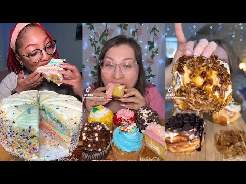 TIKTOK DESSERT MUKBANG COMPILATION CAKE COOKIES CINNAMON ROLL CUPCAKES CHOCOLATE BARS COOKIES DONUT