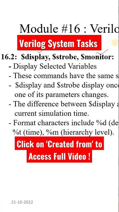 #verilog #system #task #functions #vlsi - YouTube