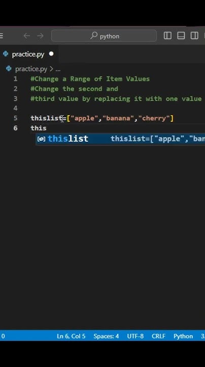 change a range of item values #python #pythonprogramming #coding #code #pythoncoding # ...