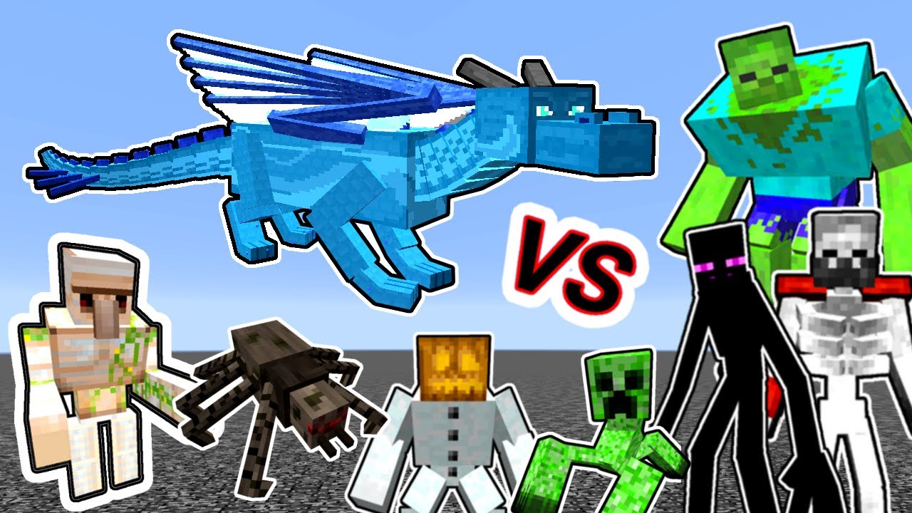 Water Dragon Vs. Mutant Monsters in Minecraft - YouTube