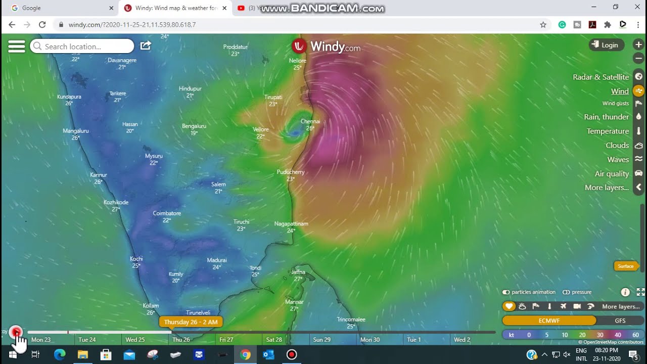 Chennai-Must Watch : Nivar Cyclone Live UIpdate till Friday 27.11.2020 ...