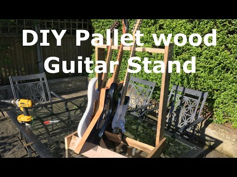 DIY reclaimed pallet wood guitar stand - YouTube