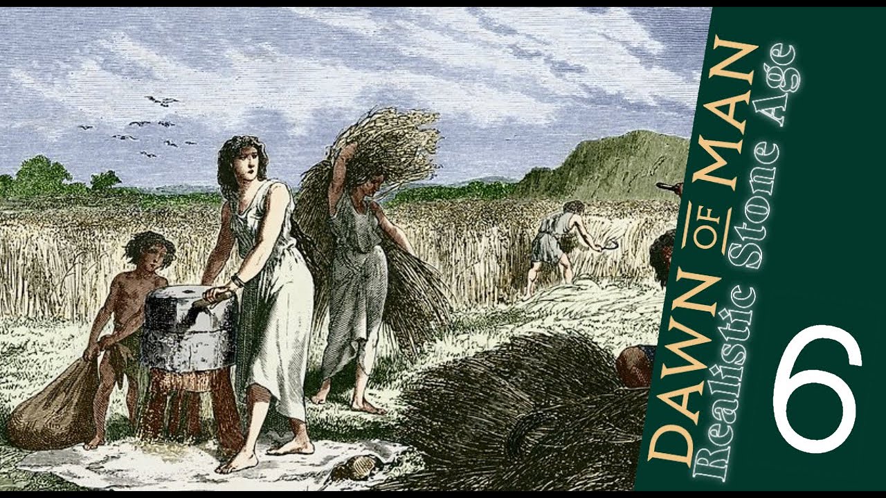Dawn Of Man: S6 Ep14 - Realistic Stone Age - Planting grain - YouTube