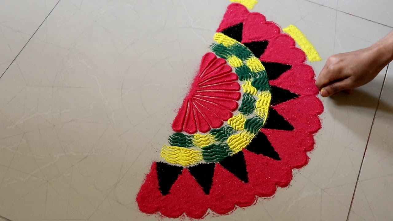 Mandala Rangoli design for Deepavali - YouTube