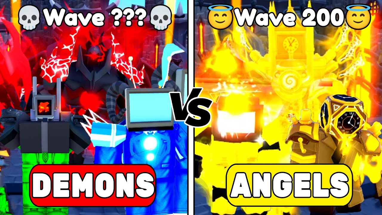 🔥DEMONS TEAM vs ANGELS TEAM🤯in ENDLESS MODE | Toilet Tower Defense ...