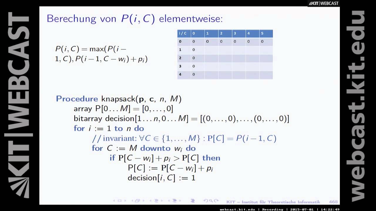22: Dynamische Programmierung - YouTube