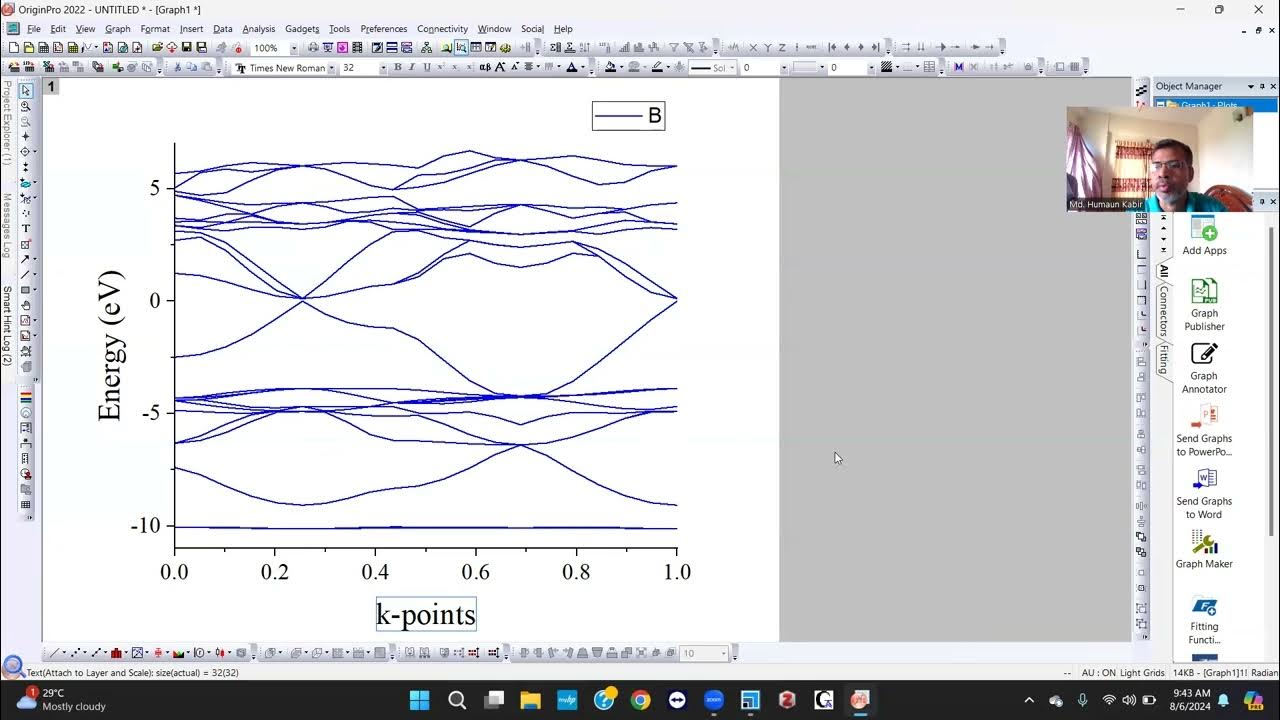 Plotting band structure using ORIGIN from CASTEP or DMoL3 - YouTube
