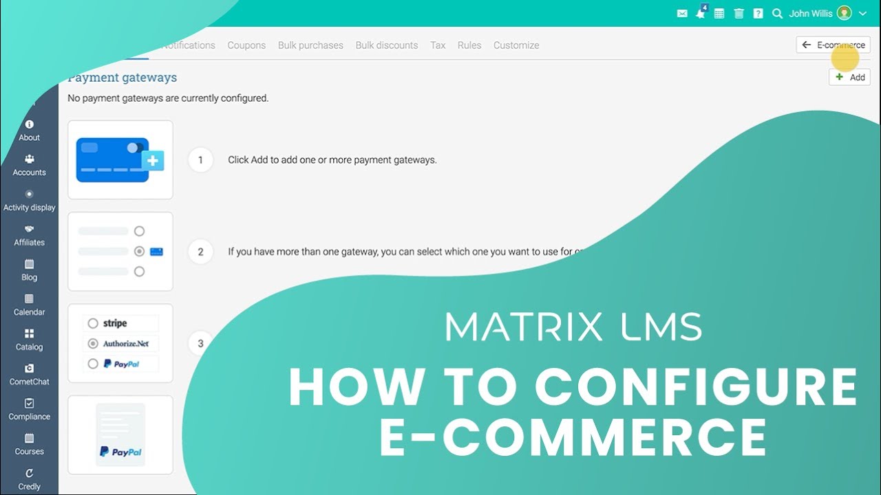 How to configure e-commerce in MATRIX LMS - YouTube
