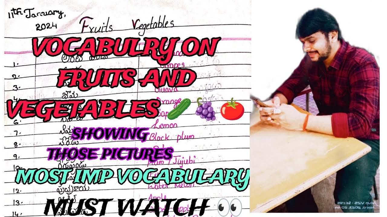 Vocabulary on fruits and vegetables showing those pictures 🖼️ & explain ...