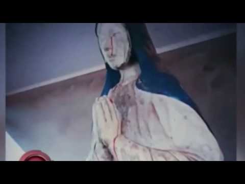 Virgin Mary statue starts crying BLOOD - YouTube