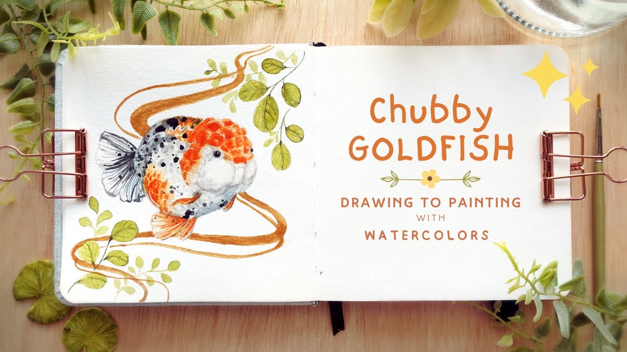 Chubby Goldfish: Drawing to Painting with Watercolors - YouTube