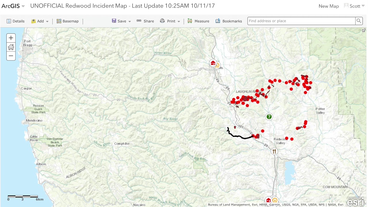 Mendocino County Redwood Complex Fire, October 12, 2017 - YouTube