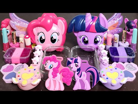 My Little Pony Pink vs Purple Slime Mixing Makeup,Parts Into Slime! Satisfying Slime Video ASMR