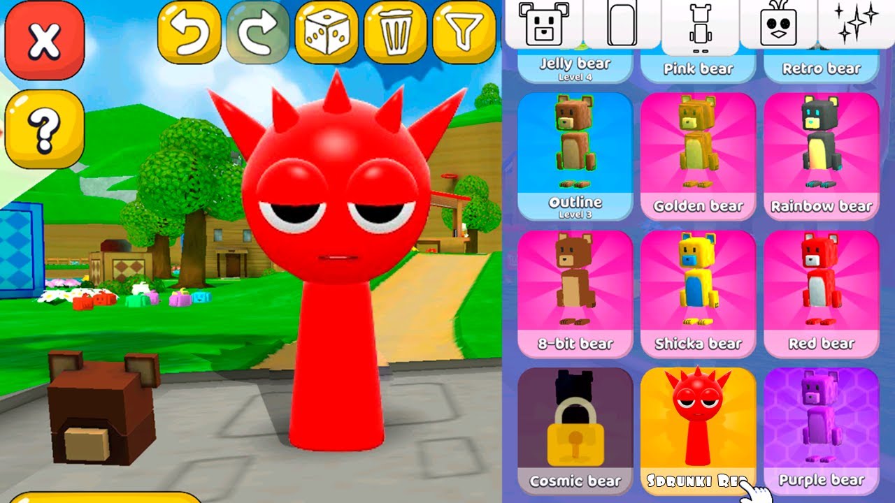 Sprunki Red Outfit Wheel of Fortune - Super Bear Adventure Gameplay ...