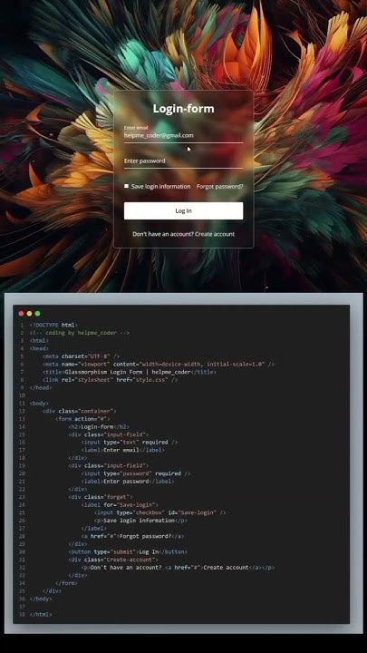 Login Form With Css3 And Html5 Htmlcss Html5 Css Htmlcssjavascript Coding Programming