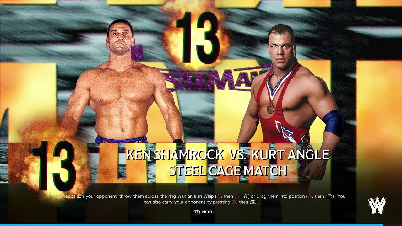 "🔥 WWE 2K24 FULL MATCH — Ken Shamrock vs Kurt Angle — Steel Cage Match ...