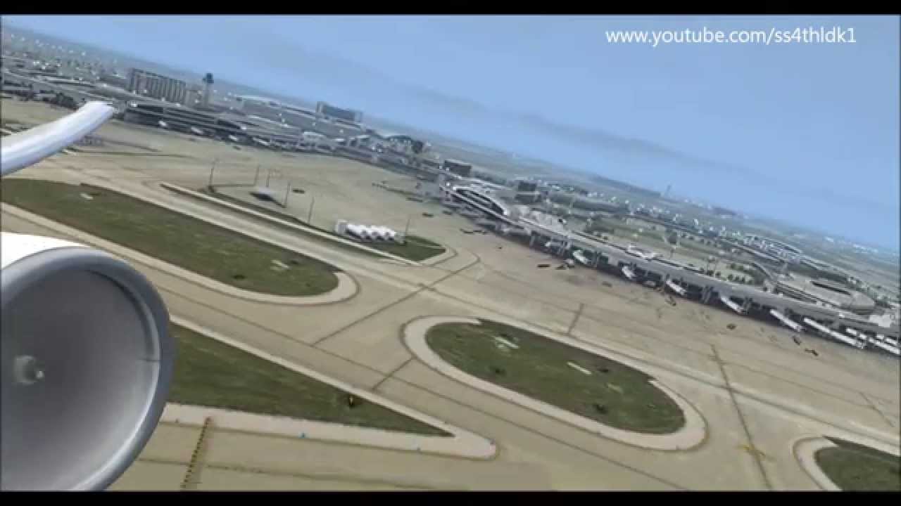 Korean air 032 KDFW(Dallas fort worth) rainy takeoff,fsx,pmdg 777 - YouTube